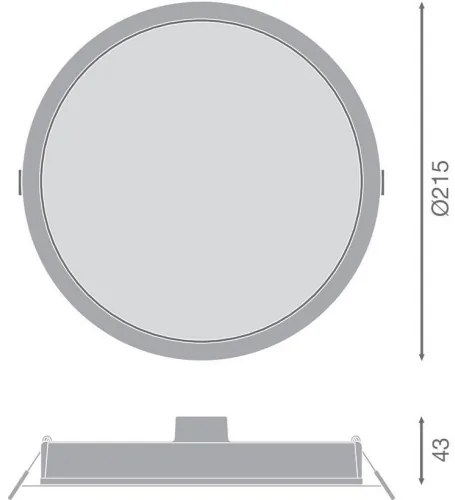 LED podhledové svítidlo LEDVANCE Downlight 215mm 24W 4000K neutrální bílá IP44