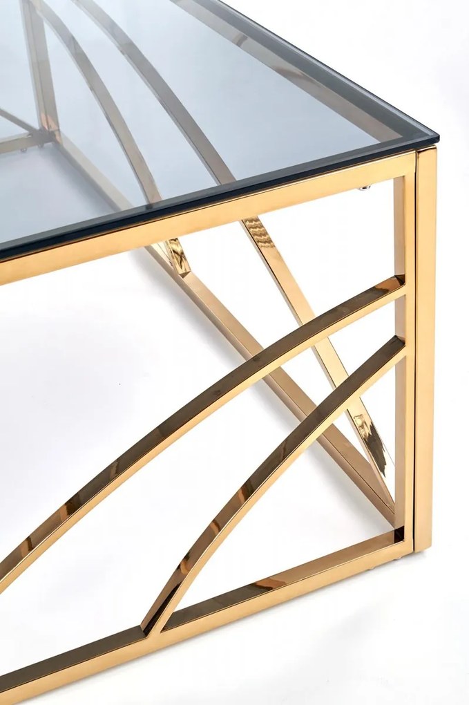 Odkládací stolek Unispace 2 sklo/zlatý