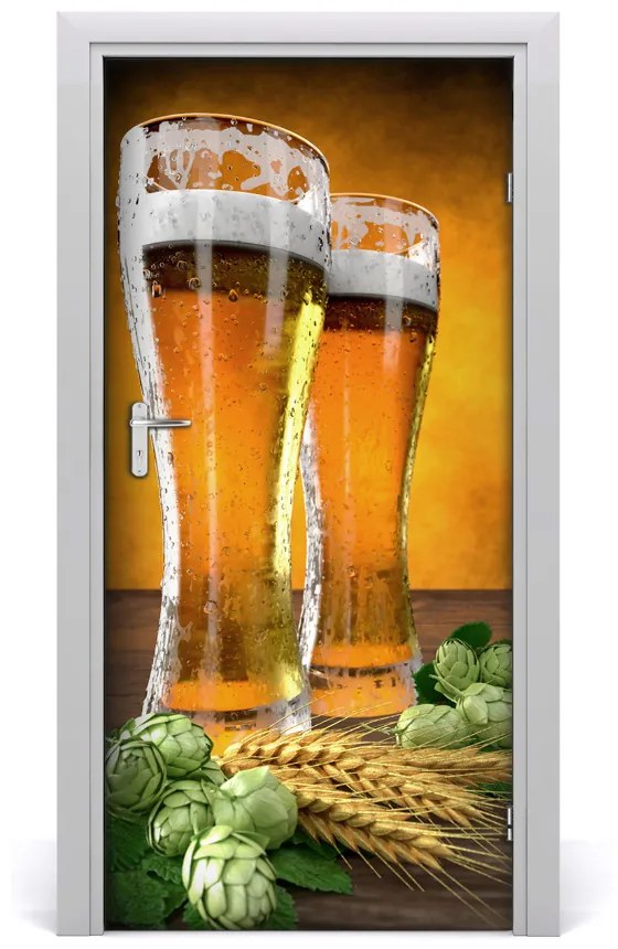 Fototapeta na dveře samolepící dvě sklenice piva 85x205 cm