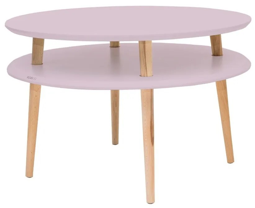 Ragaba Konferenční stolek Iram Big, 70x70x45 cm, růžová/přírodní