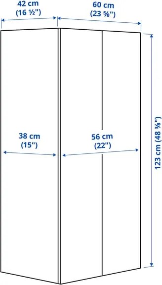 SMÅSTAD / PLATSA Šatní skříň, bílá/fialová, 60x42x123 cm