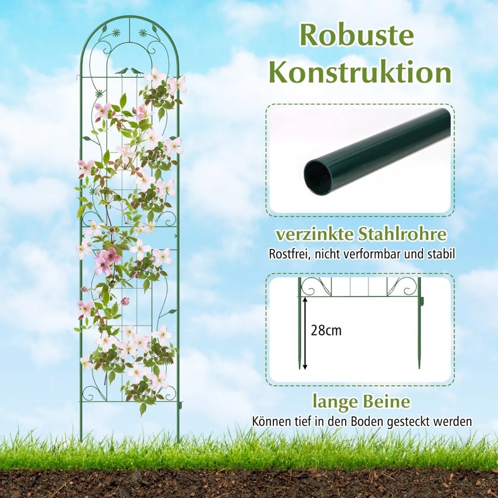 Costway Sada 2 kovových mříží k zasunutí, okrasný zahradní plot, volně stojící