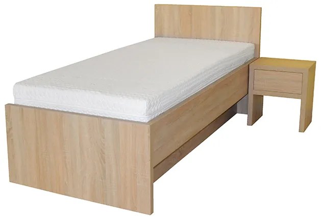 Tropea - Jednolůžková postel Délka [cm]: 190 Šířka [cm]: 80 Dekor: DUB_SVETLY