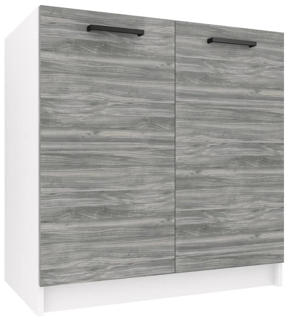 Kuchyňská skříňka Belini dřezová 80 cm šedý antracit Glamour Wood bez pracovní desky  TOR SDZ80/0/WT/GW/0/B1
