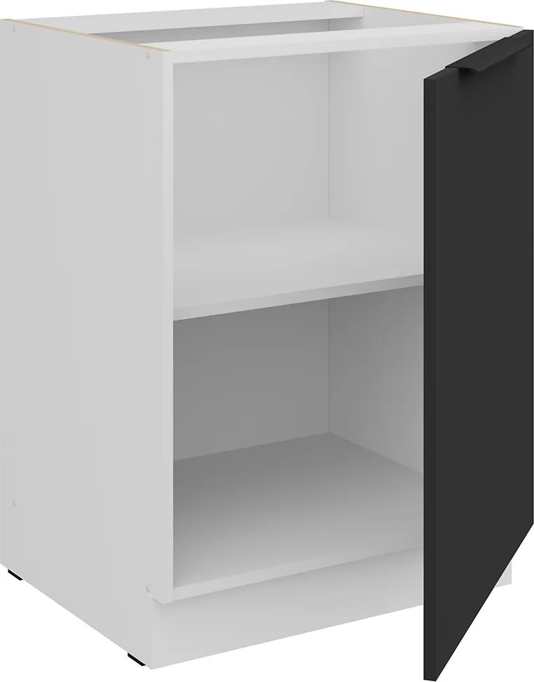 ARIA bc | dolní skříňka 60 D 1F policová | 60 cm | ANTI FINGERPRINT povrch | bílá/černá
