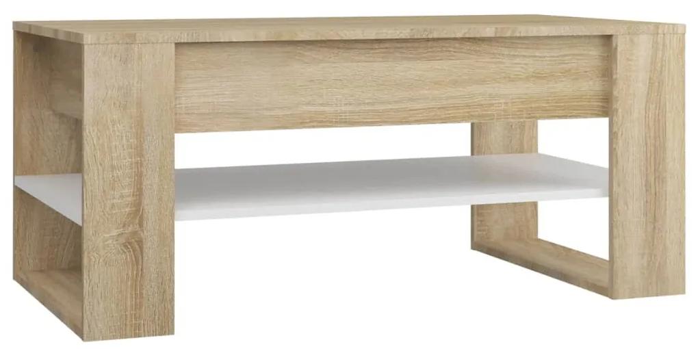 vidaXL Konferenční stolek bílý dub sonoma 102x55x45cm kompozitní dřevo