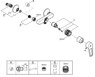 GROHE 23634001 - Sprchová baterie DN 15 lesklý chrom