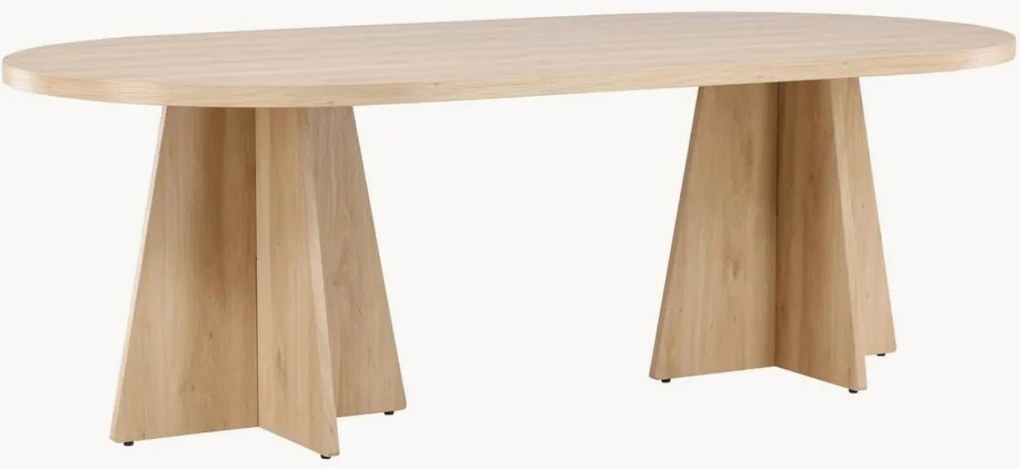 Oválný jídelní stůl's dřevěným vzhledem Bootcut, 230 x 115 cm
