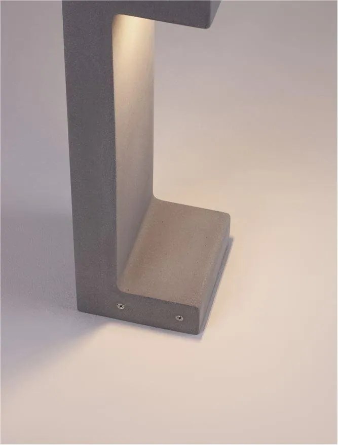 NV 9540213 Venkovní sloupkové svítidlo ARAN šedý beton skleněný difuzor LED 8W 3000K 120-230V IP65 - NOVA LUCE