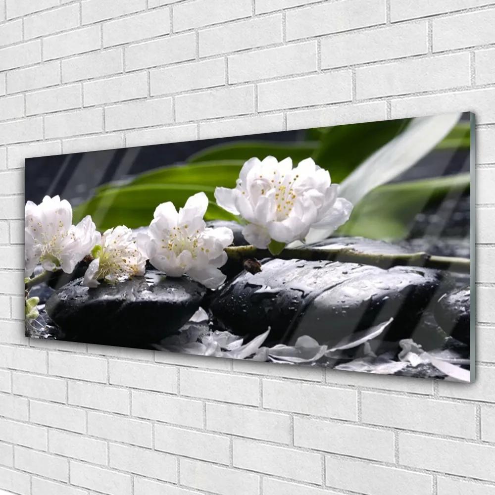 akrylový obraz Květ Kameny 125x50 cm
