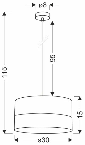 Lustr na lanku PORTO 1xE27/60W/230V černá/hnědá