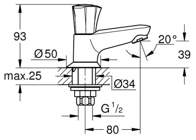GROHE 20404001 - Stojánkový ventil COSTA L DN 15 lesklý chrom