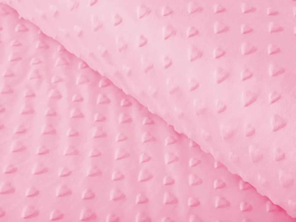 Biante Dětský povlak na polštář Minky 3D srdíčka MKS-003 Světle růžový 30 x 50 cm