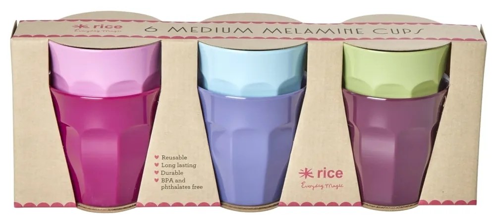 rice Melaminový kalíšek Colours 250 ml - set 6 ks, multi barva, melamin