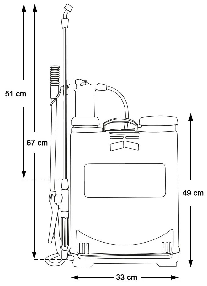 Zádový postřikovač, 16 l