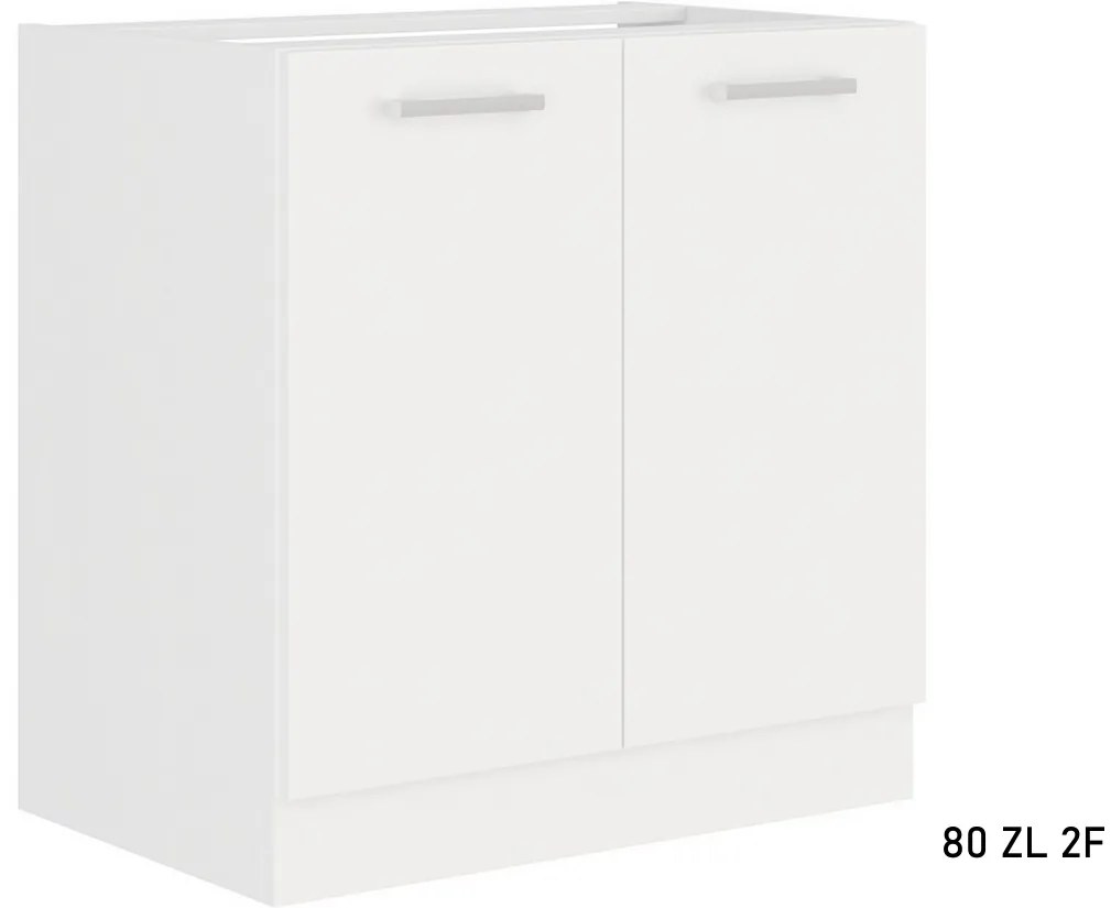 Kuchyňská skříňka dřezová EKO WHITE ZL 2F BB, 80x82x52, bílá