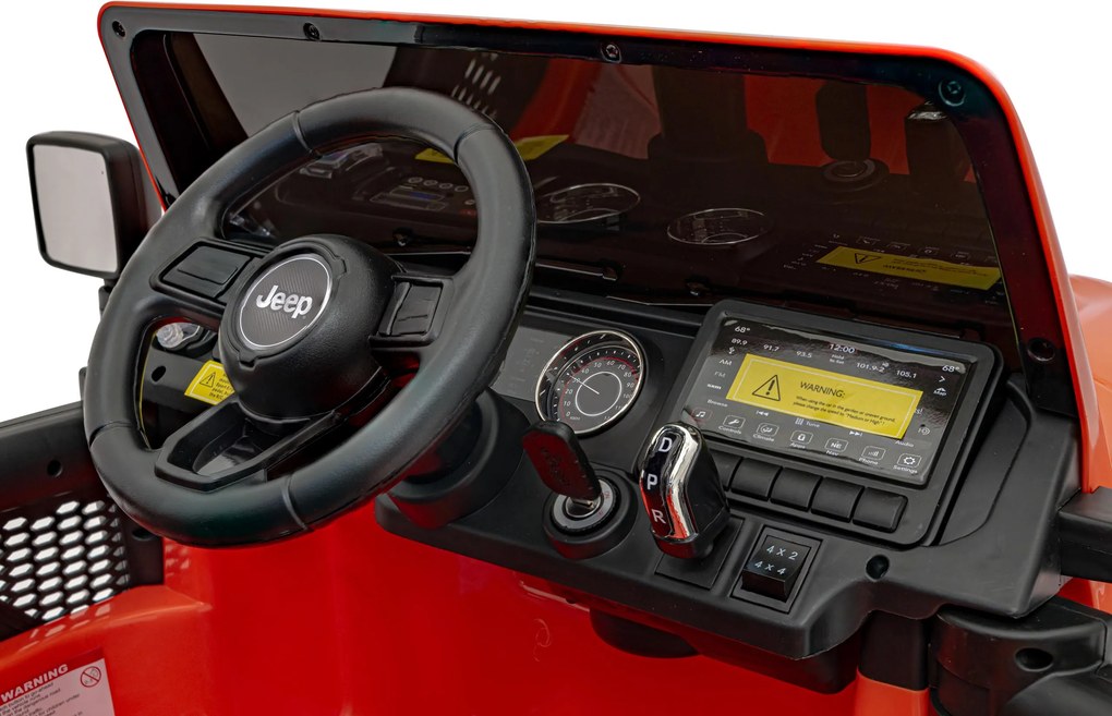 Ramiz Elektrické auto Jeep Wrangler Rubicon pro děti Oranžové + dálkové ovládání + MP3 LED rádio + EVA kola