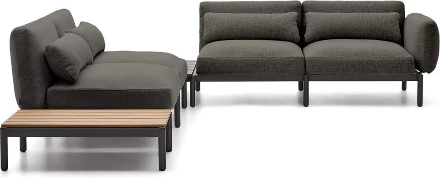 Tmavě šedá čalouněná zahradní pohovka (do L) Sorells – Kave Home