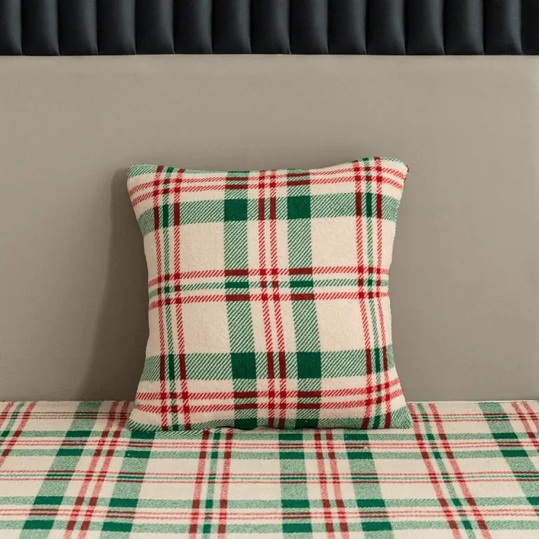 Mikroplyšový povlak na polštářek WINTER PLAID 45x45 cm, barevný