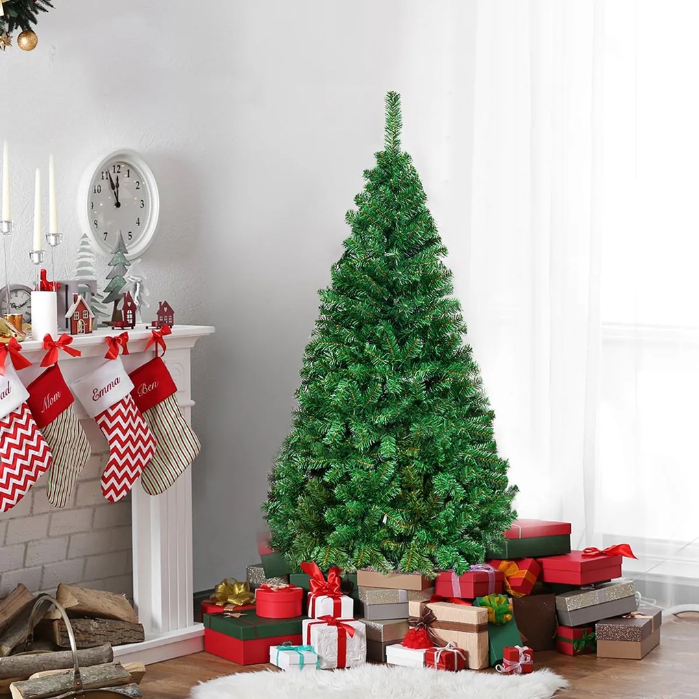 Costway Christmas Tree Umělý vánoční stromek s kovovým stojanem 150-240 cm