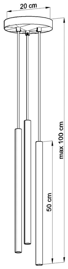 Černé kovové závěsné svítidlo ø 20 cm Fideus – Sollux