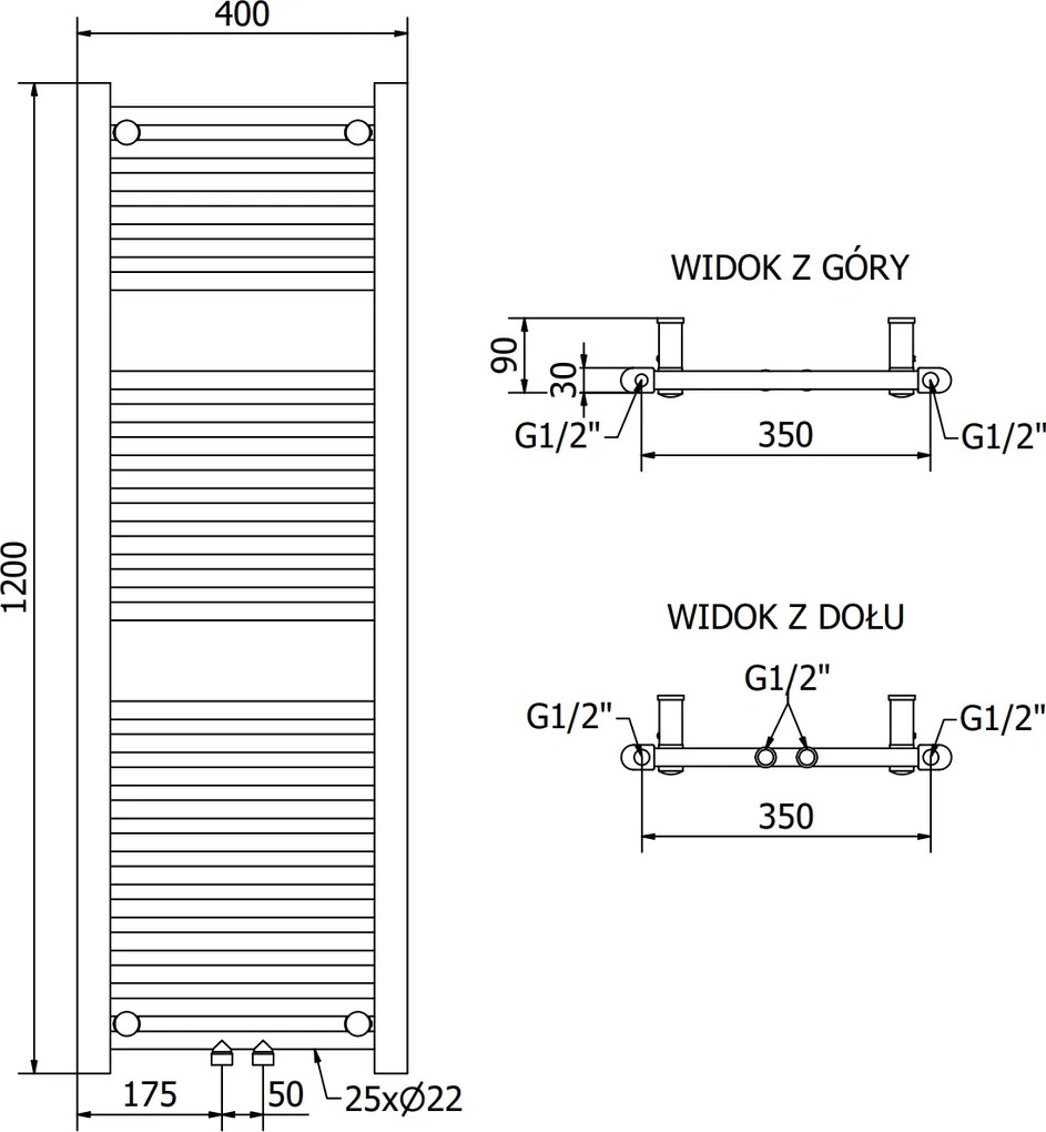 Mexen Mars, elektrické topné těleso 1200 x 400 mm, 600 W, antracitová, W110-1200-400-2600-66