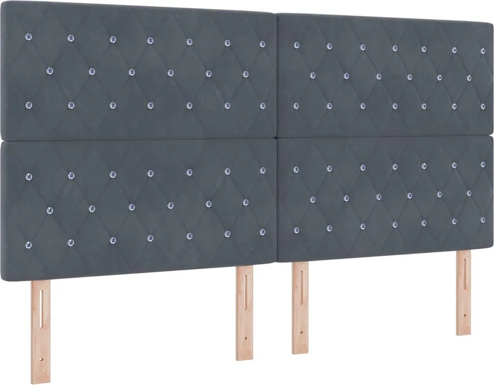 Postel s boxspringem s čelo Tmavě šedá 200 x 180 cm samet 3340887