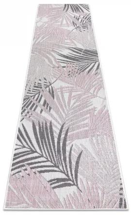 Dywany Luszczow Kusový koberec, běhoun SISAL SION palmové listy, tropický 2837 ecru / růžový Rozměr koberce: 60 x 300 cm