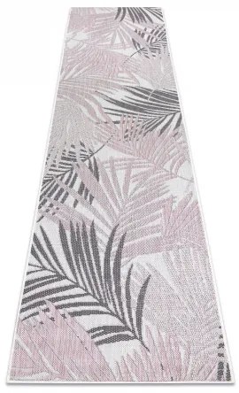 Dywany Luszczow Kusový koberec, běhoun SISAL SION palmové listy, tropický 2837 ecru / růžový Rozměr koberce: 70 x 200 cm