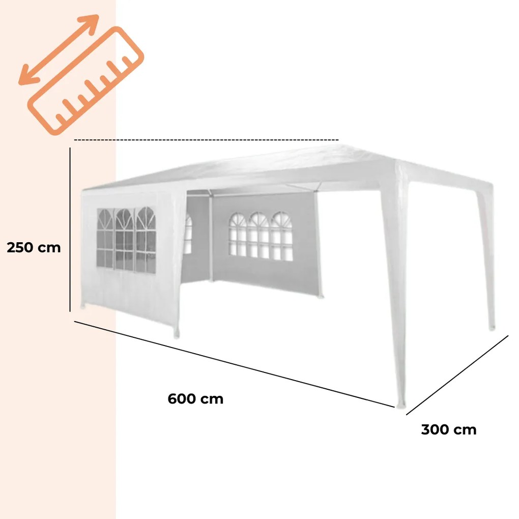 Párty stan NEAPOL, 3x6m, bílá Jurhan