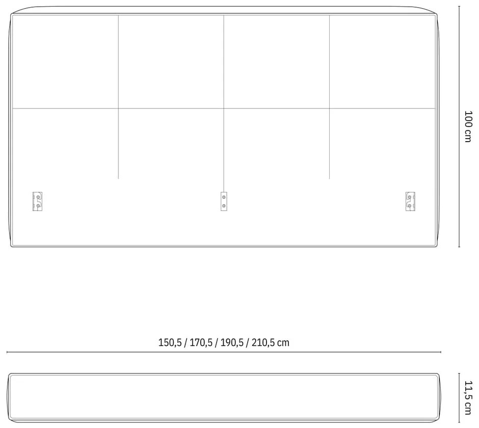 Světle růžové čalouněné čelo postele 229x100 cm Darren – Micadoni