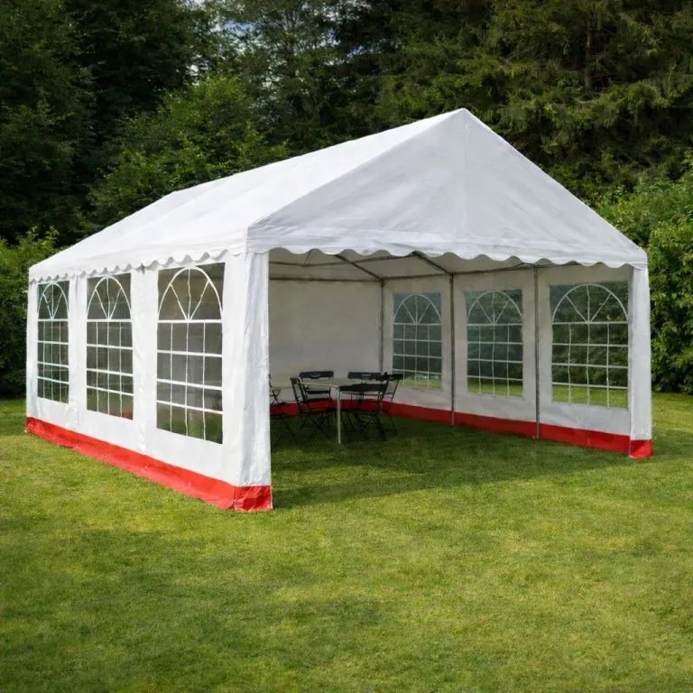 Zahradní párty stan 4 × 6 m s PVC střechou a bočnicemi