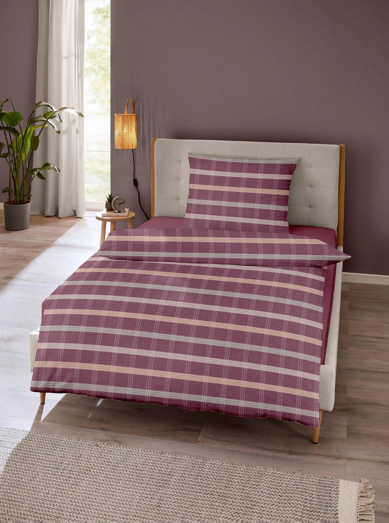 XXXLutz POVLEČENÍ, flanel, bordeaux, 140/200 cm - Povlečení - 003332006402