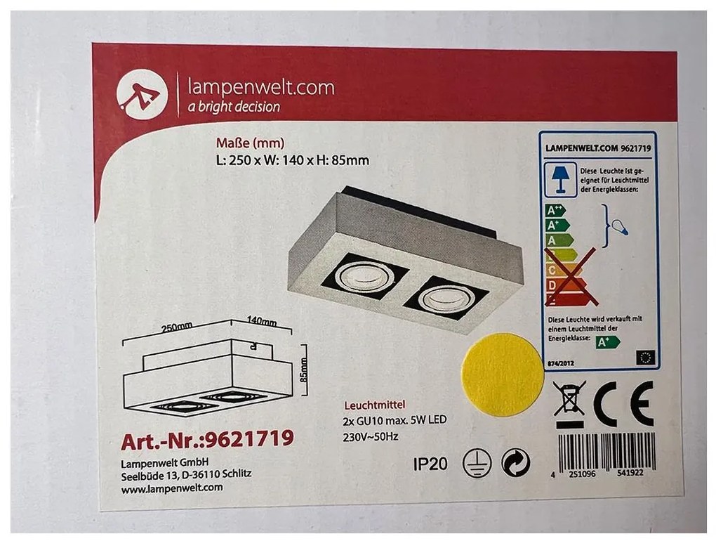 Lampenwelt | Lampenwelt - Bodové svítidlo 2xGU10/5W/230V | LW1153