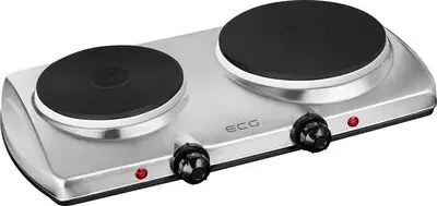 ECG EV 2512 Stainless šedá / dvouplotýnkový elektrický vařič / 2500 W