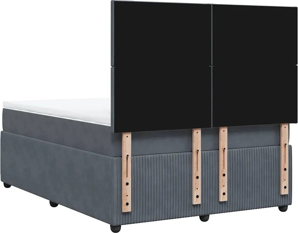 Box spring postel s matrací tmavě šedá 160x200 cm samet 3292377
