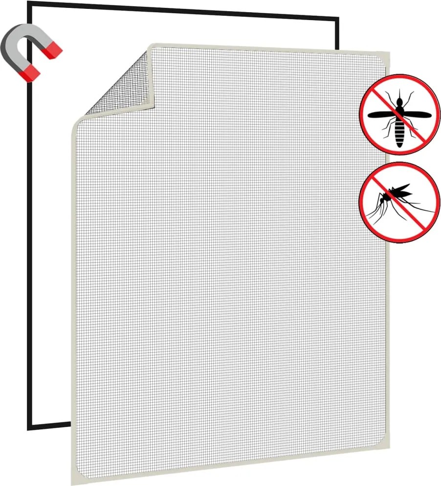 Magnetická okenní síť proti hmyzu bílá 100 x 120 cm 153851