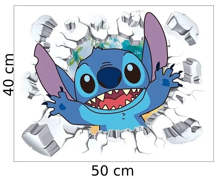 Samolepka na zeď Stitch 50x40 cm