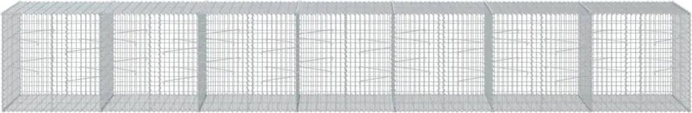 Gabionový koš s víkem 700 x 100 x 100 cm pozinkované železo 3295202