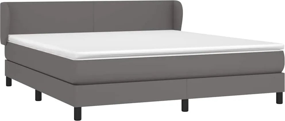 Box spring postel s matrací šedá 160x200 cm umělá kůže 3127203