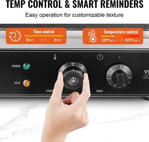 10PCS Komerční vaflovač Obdélníkový vaflovač 1550 W