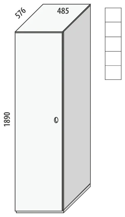 Skříň 1-dvířková Domestav D507 Materiál: Smrk, Povrchová úprava: Přírodní provedení