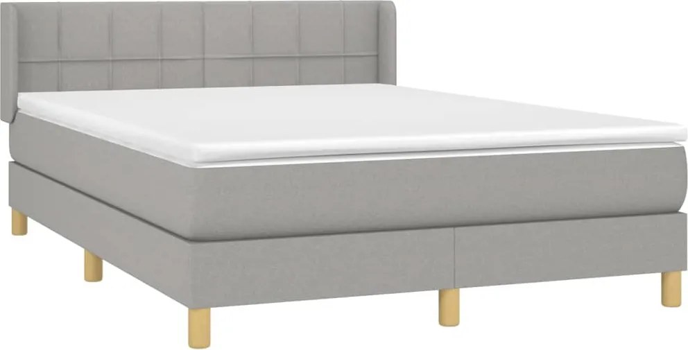Box spring postel s matrací světle šedá 140 x 190 cm textil 3130265