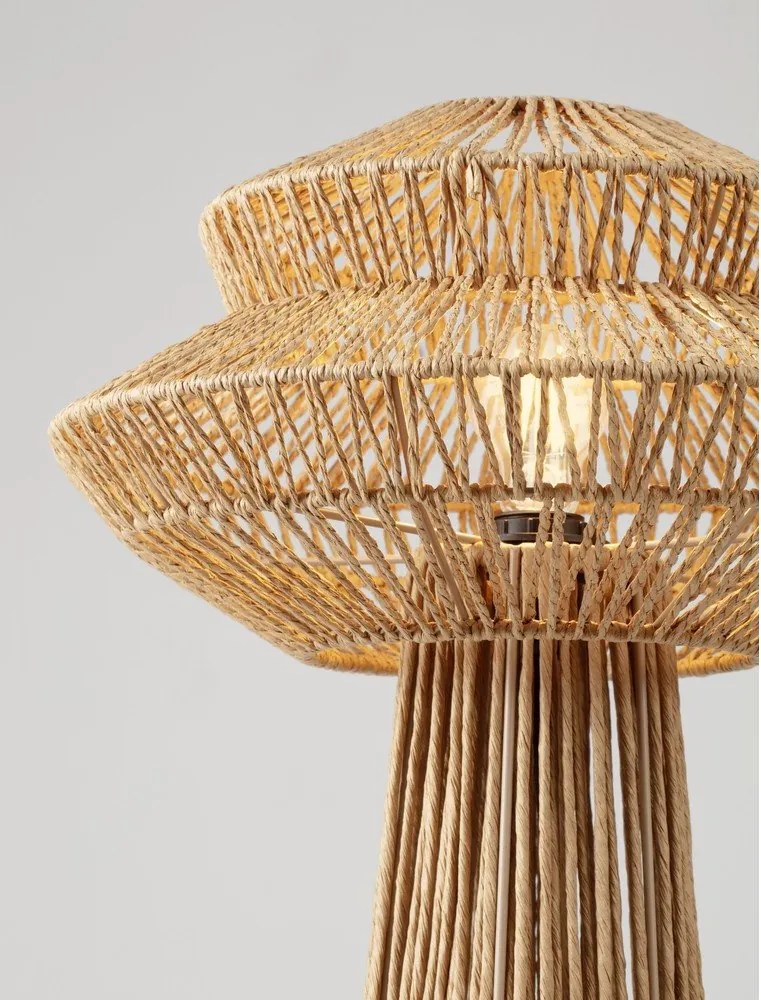 Provazová stojací lampa v přírodní barvě (výška 90,5 cm) Nua – Nova Luce