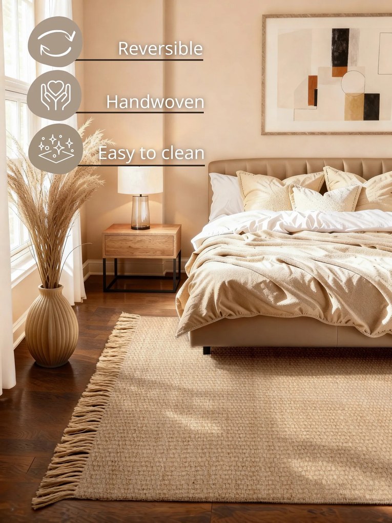 Hanse Home, Kusový koberec Handloom 106335 Fjord Natural Gold, 120x170, béžová, chodba / předsíň