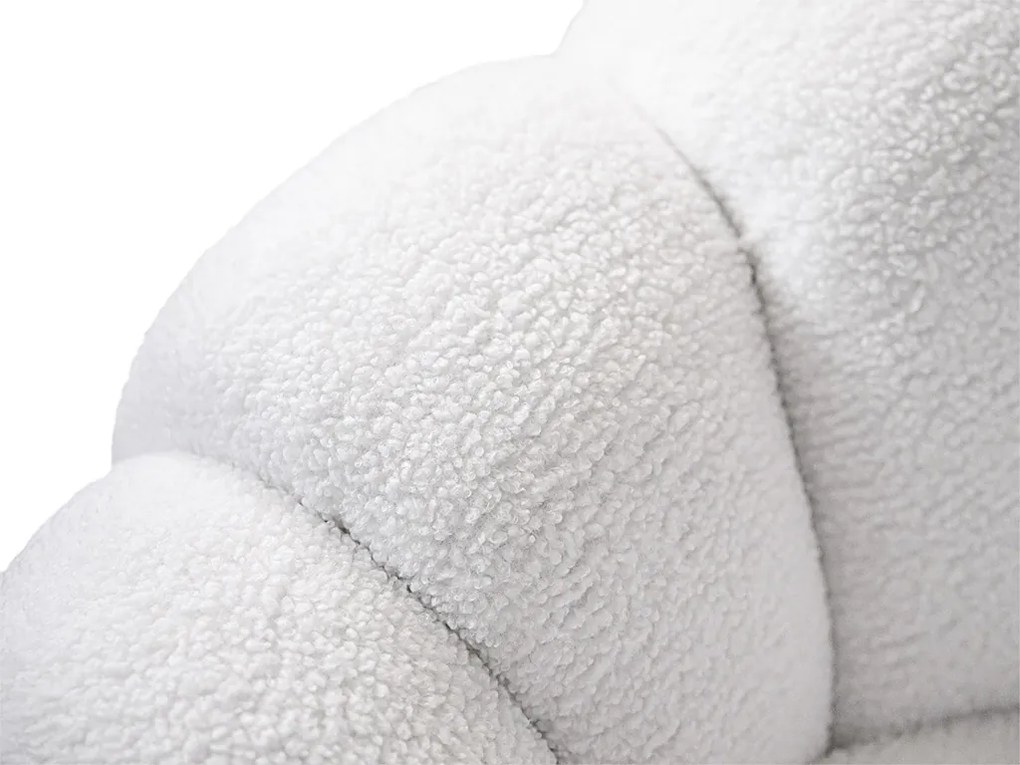 Otočné designové křeslo BLOOM s taburetem, bílá