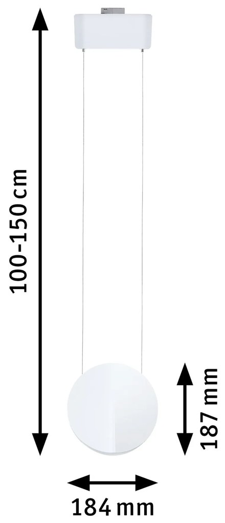 Paulmann 94970 Alejandro, závěsné svítidlo pro Urail system, 10W LED 4000K tříkrokové stmívání, matná černá