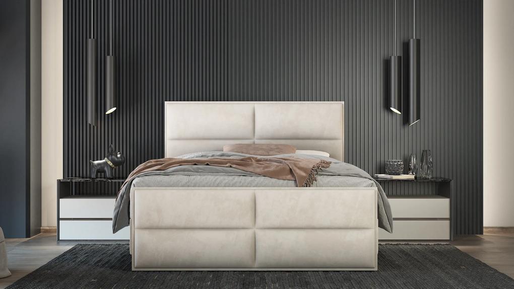 SFAB Kontinentální čalouněná postel PIZA (160x200 cm) Barva látky: Šedá (Element 23)
