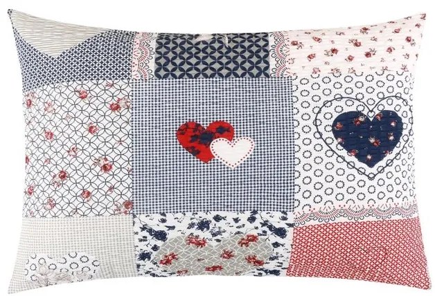 Bellatex Povláček krep 40x60cm na zip Srdce modrá
