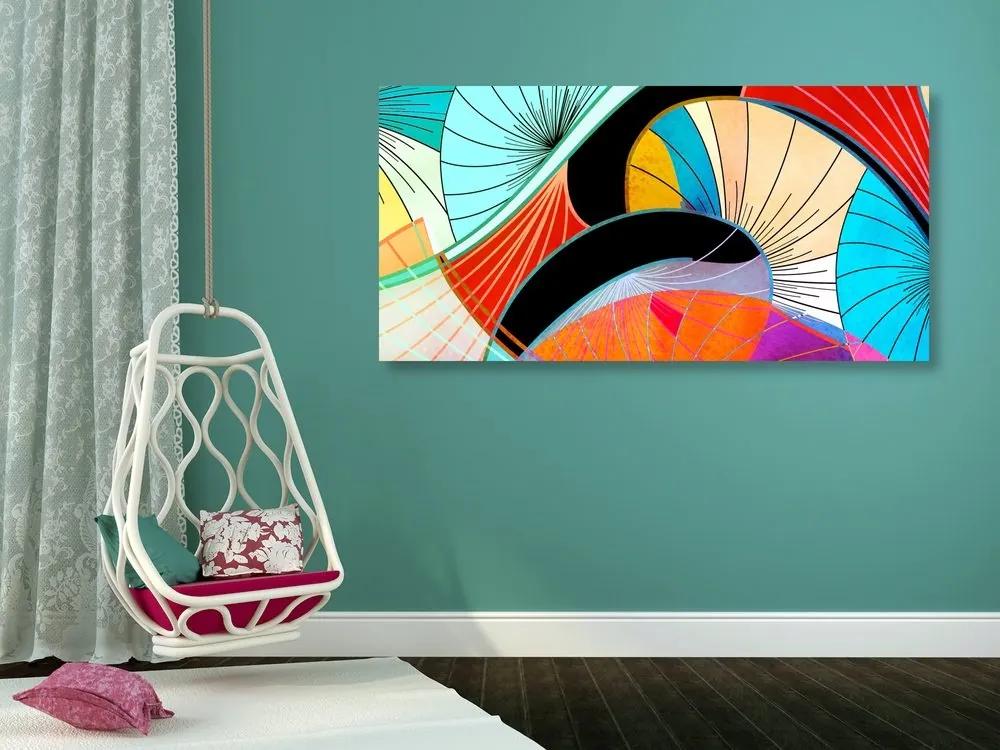 Obraz abstrakce v pestrých barvách - 120x60 cm